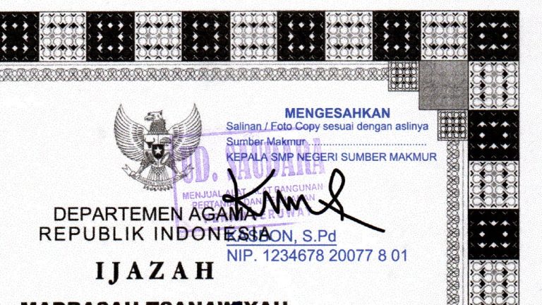 Contoh Ijazah Legalisir